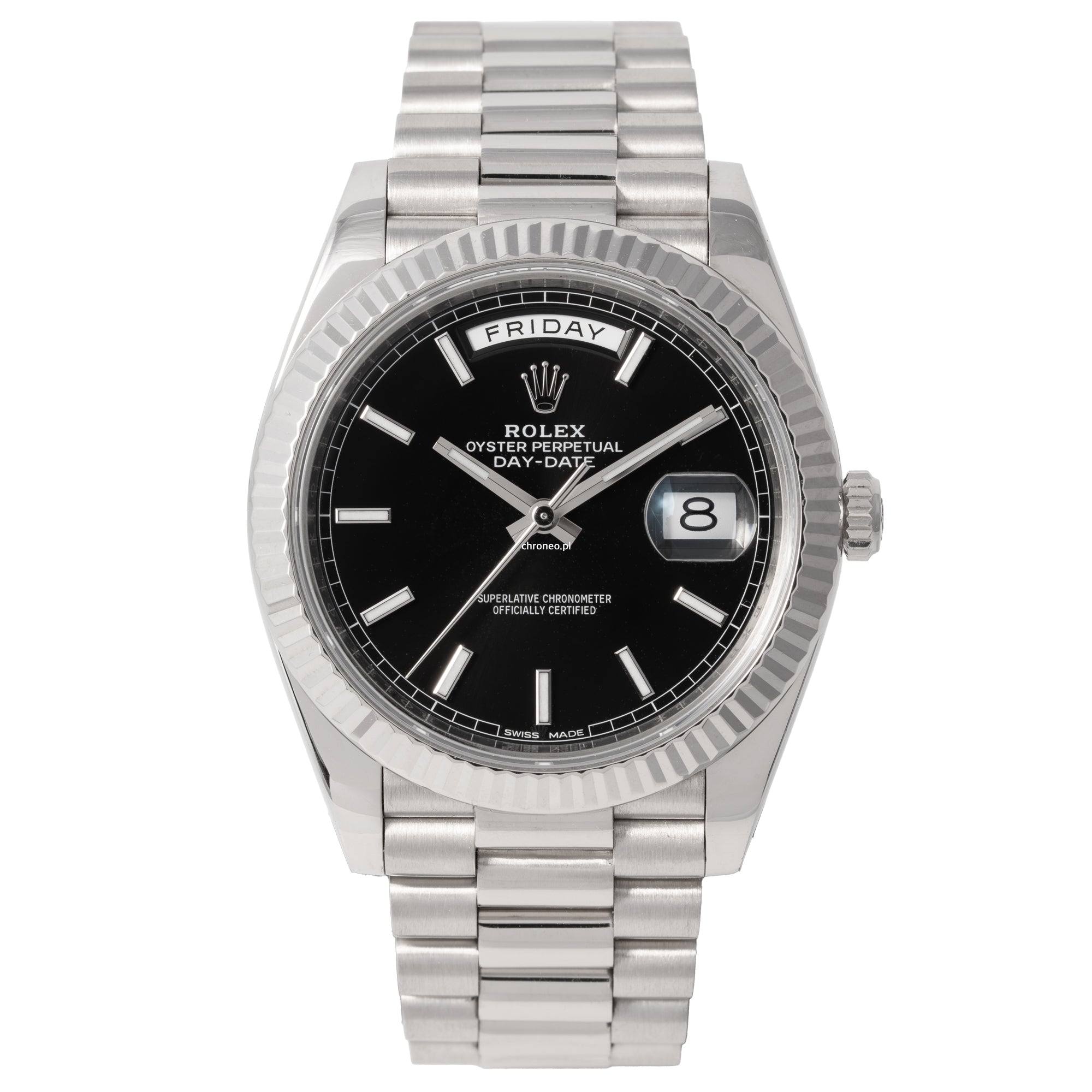 Rolex Day-Date 40 | ref. 228239 | Białe złoto | Czarna tarcza