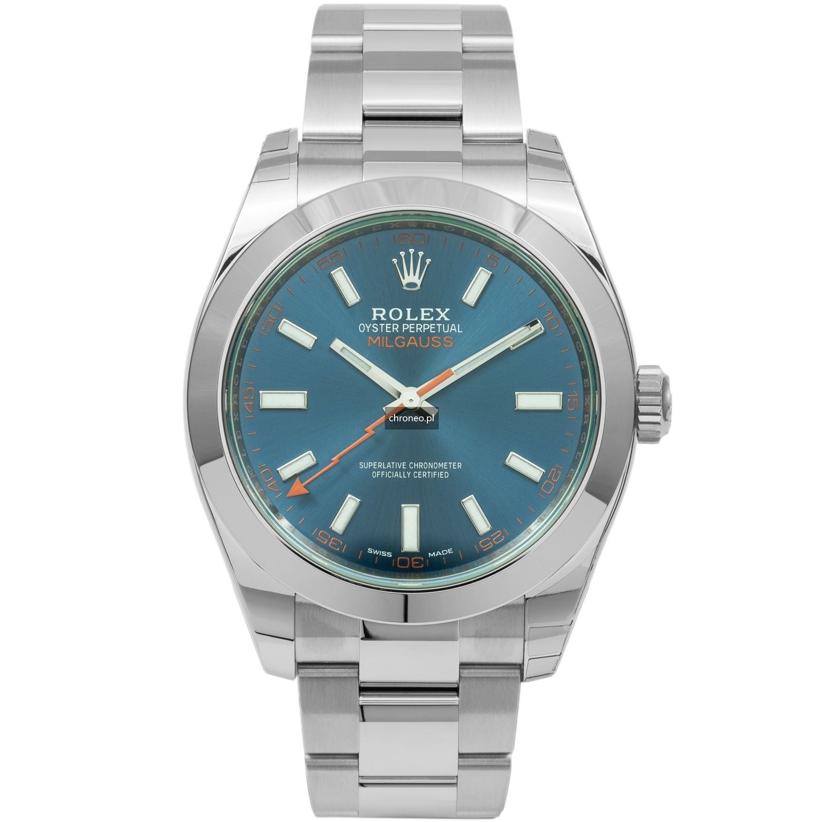Rolex Milgauss | ref. 116400GV | Ø 40 mm | Niebieska tarcza